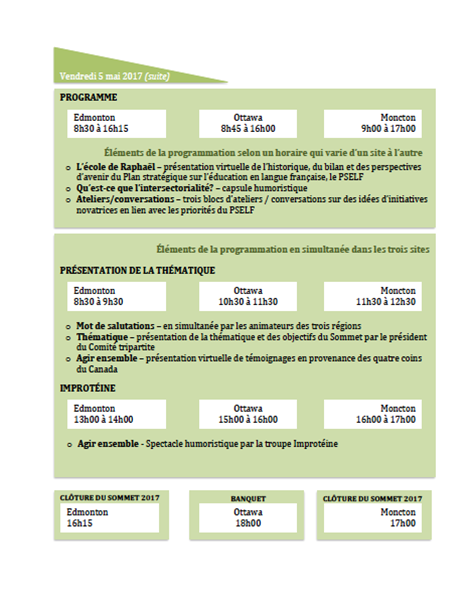 Programme – Plan stratégique pour l'éducation en langue française